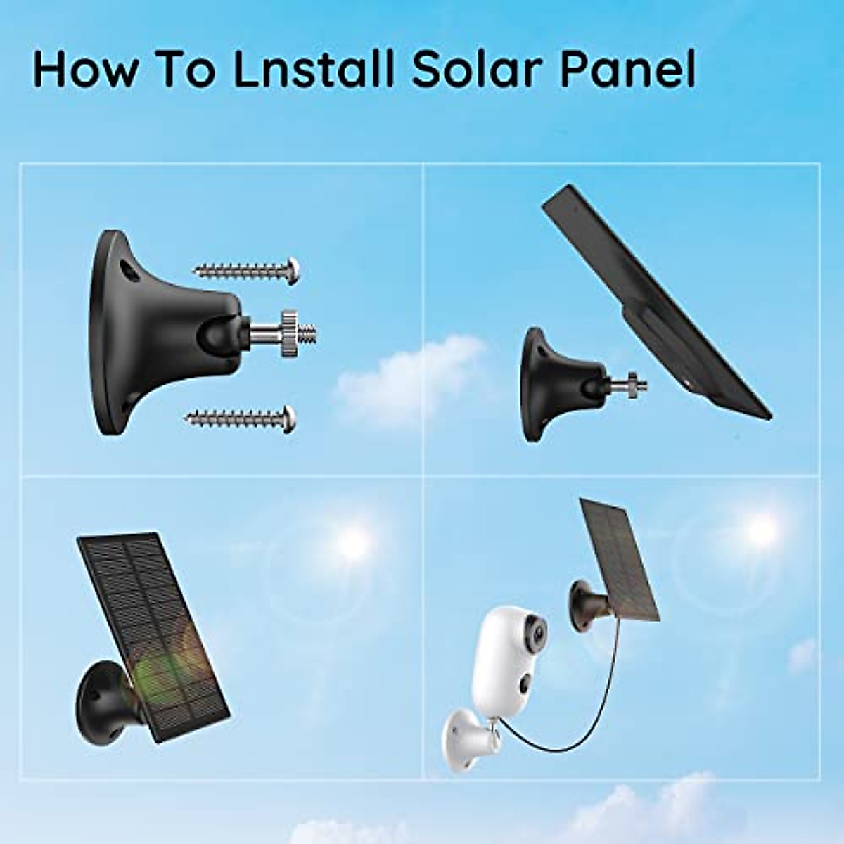 Solar Panel Camera USB Charger: 5v Outdoor Panels Charging Security Wireless Cameras via Micro USB Port - Power Supply for Weatherproof Outside Rechargeable adorcam Surveillance Camera