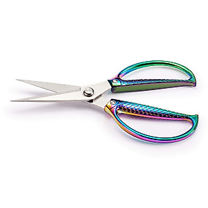 Jasni Fish pattern Powerful kitchen scissors professional Heavy Duty Multi-Purpose pretty Color rainbow Titanium Coating Forged Stainless Steel fish bones Shears Office Home scissors