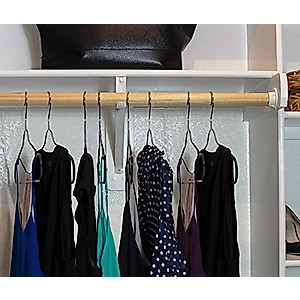 USTECH Metal Space Saving Clothes Hangers | Trouser Bar with Shoulder Notch Thin Hangers Perfect for Coat, Suit, and Pants | Non-Slip Coating and Large Hook for Added Safety | Pack of 24