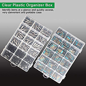 5Pack Plastic Organizer Box with Adjustable Dividers, 18 Compartments Jewelry Storage Container, Organizer Case for Washi Tape Bead Crafts Lego Pieces Letter Board Fishing Tackles Rock Collection