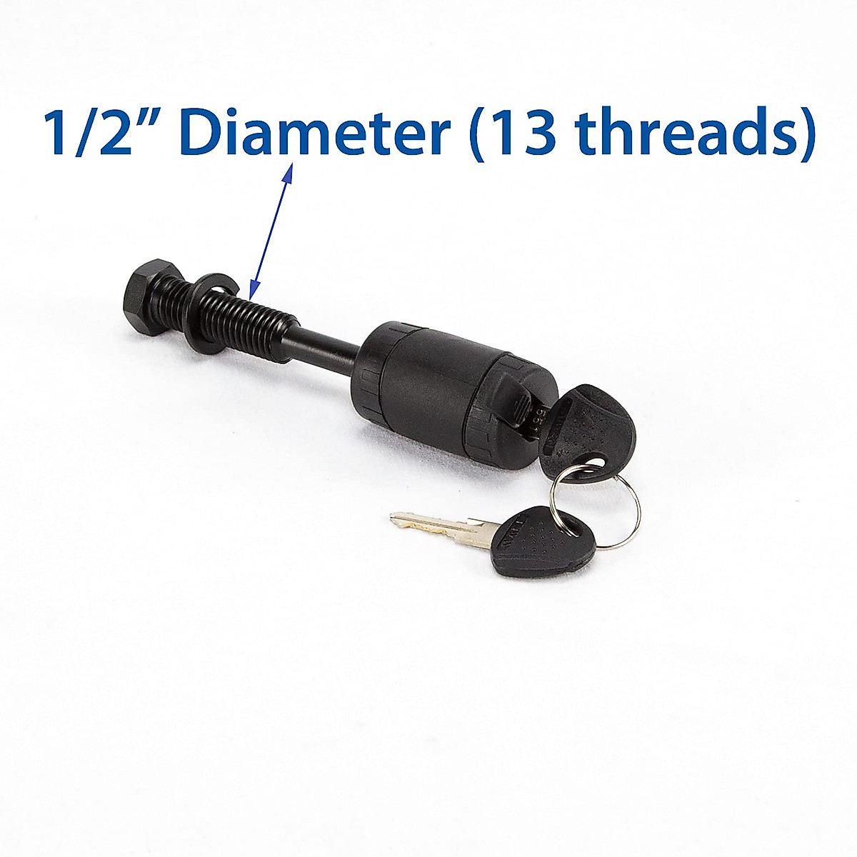 Heininger 6033 Advantage SportsRack 1.25" Threaded Receiver Trailer Lock, Black