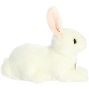 Aurora® Realistic Miyoni® American White Rabbit Stuffed Animal - Lifelike Detail - Cherished Companionship - 8 Inches