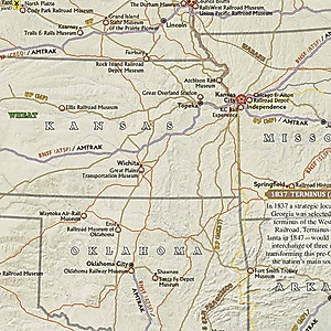 National Geographic: Railroad Legacy Map of the United States - 36 x 24 inches - Art Quality Print