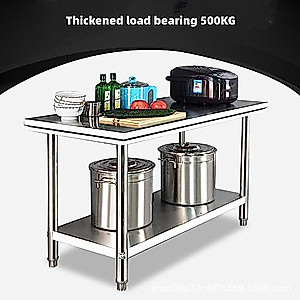 Commercial Stainless Steel Prep Table - Multifunctional Heavy Duty Kitchen Food Prep Workbench - Grill Stand Camp Chef Table - Ideal for Outdoor， Parties, and Events (23.62” X 23.62" X 31.49 ”)