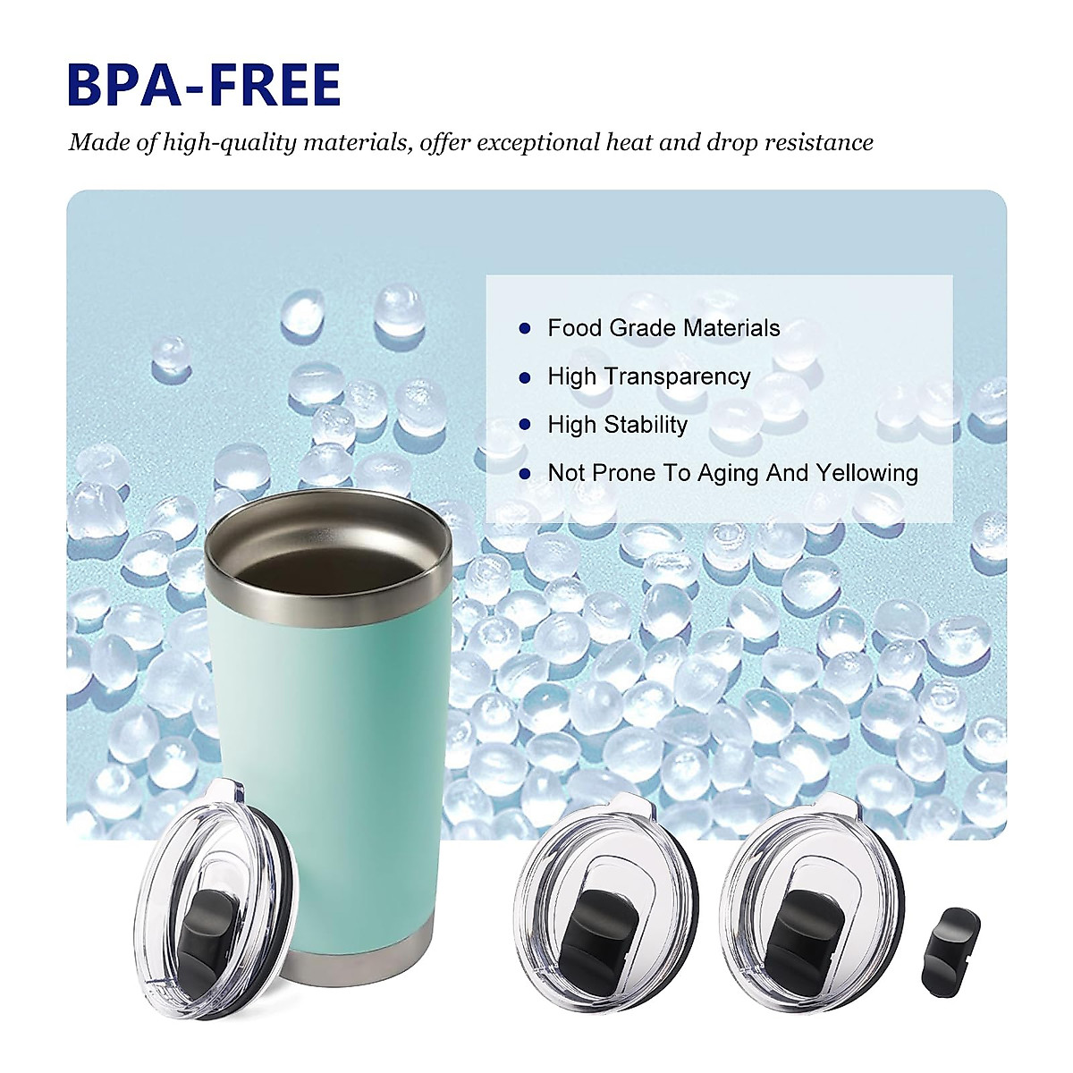 30 oz Tumbler Lid, 2 Pack Replacement Lids Fit for YETI 30 oz Tumbler Lid, Fits Yeti Lids 30 oz Replacement Lid, 14 oz Mug and 35 oz Straw Mug, Spill Proof Cup Lids Covers with Magnetic Slider Switch