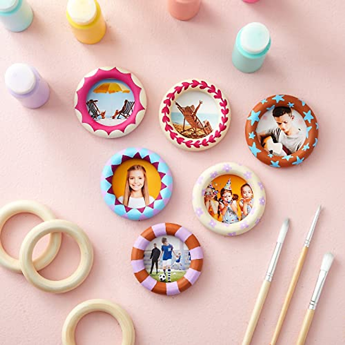 30 Pack 3 Inch Wooden Rings for Crafts, Macrame, Crochet, DIY Jewelry Making