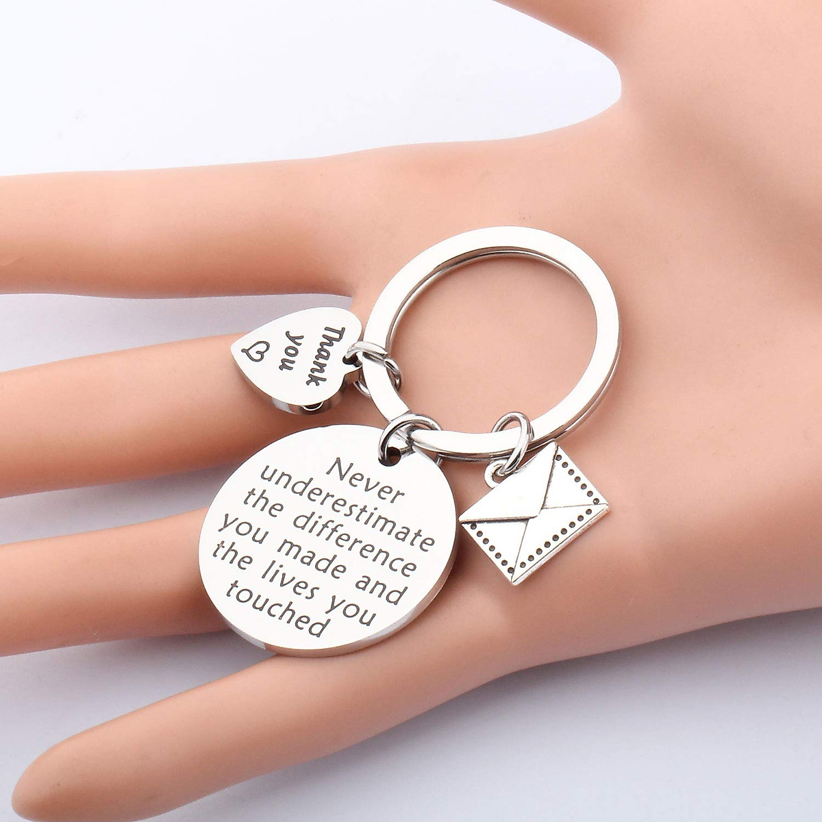 AKTAP Postman Keychain Mail Carrier Jewelry Never Underestimate The Different You Made and The Lives You Touched Thank You Gift for Post Office Worker (Postman Keychain)