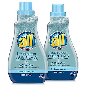 all Fresh Clean Essentials Laundry Detergent, Sulfate Free, Fresh Scent, 30 Fl Oz (Pack of 2)