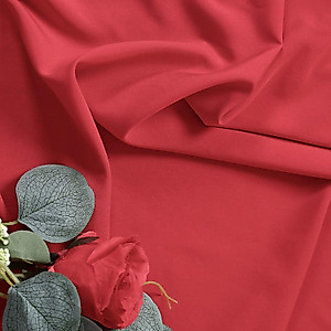 SHERWAY 9.5 Feet x 10 Feet Red Photography Backdrop Drapes, Smooth Polyester Window Curtain for Wedding Ceremony Party Decoration (10% Transparency)