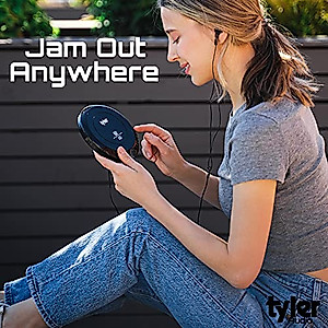 Tyler Portable CD Player Small Handheld Walkman Anti-Skip Shockproof Quality Earbuds Included Great for Kids Car Home Travel Gym USB AUX Output Disc CD-R CD-RW in-Car Compatible Compact & Lightweight