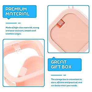 Cabilock Small Travel Jewelry Box Mini Jewelry Case Rings Storage Holder Travel Jewelry Organizer for Hair Ties Earrings Rings Pink (3.78x3.78x1.22 inch)