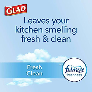 Glad OdorShield Tall Kitchen Drawstring Trash Bags, Fresh Clean, 13 Gallon, 40 Count (Packaging May Vary)