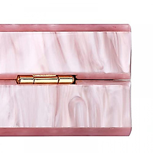 Acrylic Clutch Purse for Women Evening Dress, Wedding Party Square Bag Evening Clutch (Pink-01)
