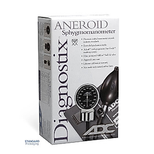 ADC 720-11ABK Diagnostix Model 720 Premium Professional Pocket Aneroid Sphygmomanometer with Adcuff Nylon Blood Pressure Cuff, Adult, Black
