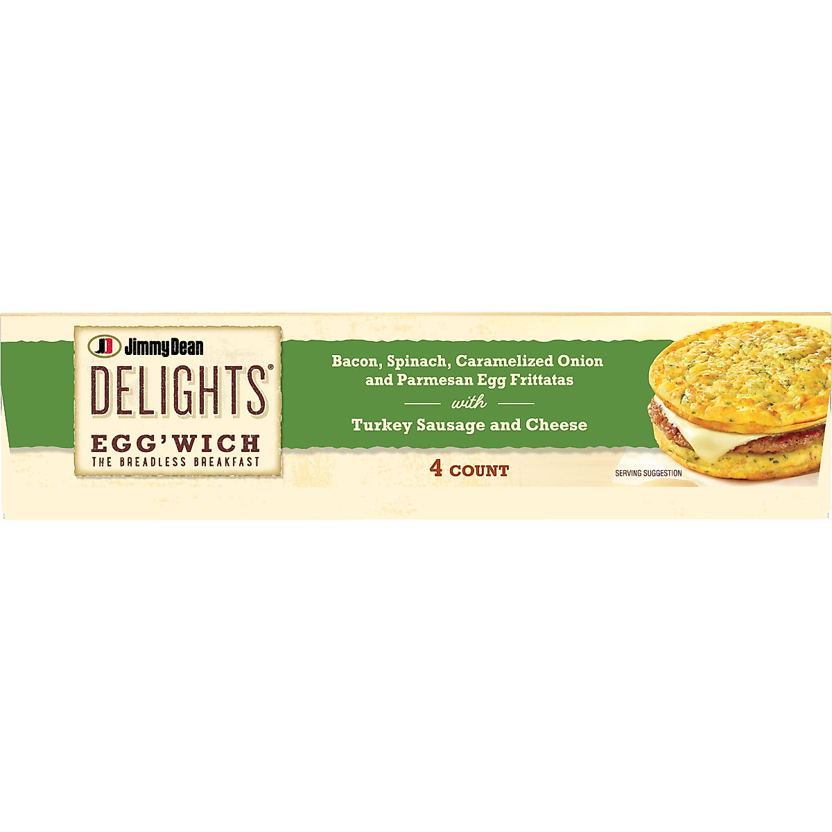 Jimmy Dean Delights Bacon, Spinach, Onion Egg'wich, 4 Count