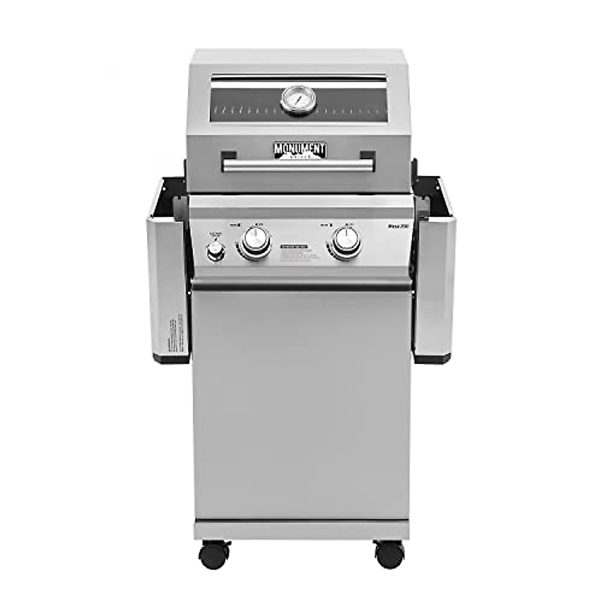 Monument Grills 14633 2-Burner Stainless Steel Liquid Propane Gas Grill with Clear View Lid, LED Controls Mesa 200