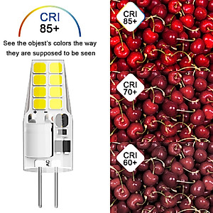 DUMILOO G4 LED Bulb T3 JC Bi-Pin Base 3W AC/DC 12V Daylight White 6000K 20W-25W Halogen Bulb Replacement for Under Cabinet Puck Light, Chandelier, RV, Landscape Lighting (6 Pack)