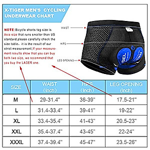 X-TIGER Men's Cycling Underwear Shorts 5D Padded Gel,MTB Biking Shorts Pants with Breathable,Adsorbent Design