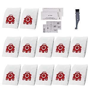 I-clean Replacement FJM Vacuum Bags 12PCS, AirClean 3D Efficiency Vacuum Cleaner Dust Bags With 2 Motor Protection Filters & AirClean Filte