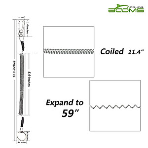 Booms Fishing T02 Heavy Duty Coil Lanyards and T04 Tool Lanyards