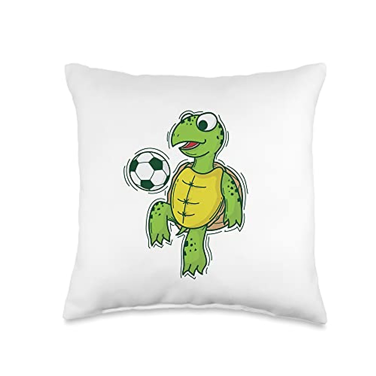 Turtle reptile dorsal carapace old Sauropsida Turtle Plays and Loves Football Throw Pillow, 16x16, Multicolor