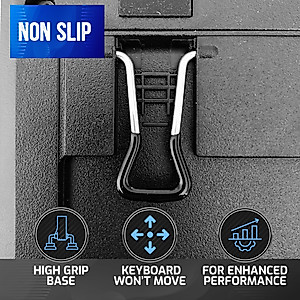 Computer Keyboard Feet Replacement 2 Pcs - Rubber Grip Small Ergonomic Tilt Stand Clips to Prop Up Keyboard Legs - for Logitech K120, K260, K270, K330, K345, K350, K360, K520, K835, K850 and More