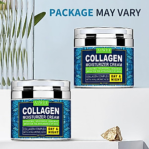 AIWEI Face Moisturizer Collagen Cream - Moisturizing, Hydrating & Recovery - Day Night Face Cream with Retinol and Hyaluronic Acid for Men & Women - 1.7 oz