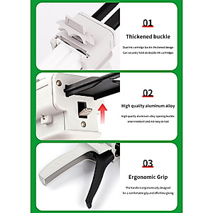 Dispensing gun AB glue gun 50ml two-component glue gun 1:1 epoxy glue gun dispensing gun, suitable for 1:1double cartridges, with 8pcs mixing nozzle