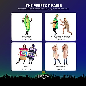 Two Peas in a Pod Couple's Costume - Slip On Halloween Costumes for Women and Men Multicolored