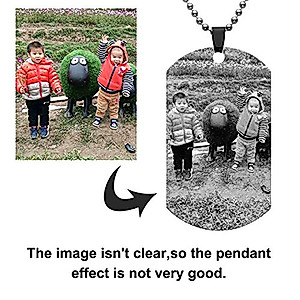Jovivi Personalized Photo Picture Necklace Custom Special Date Calendar Dog Tag Pendant Engraved Name Messsage for Couples Anniversary Day Gifts