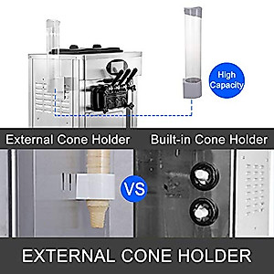 VEVOR 2200W Commercial Soft Ice Cream Machine 3 Flavors 5.3 to 7.4Gallon per Hour PreCooling at Night Auto Clean LCD Panel for Restaurants Snack Bar, Sliver