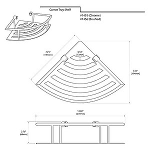 Gatco 1456 Elegant Corner Shelf, Brushed, 11"