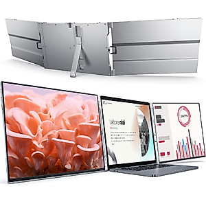 L LIMINK LK14 Portable Triple Monitor for 13-16" Laptop, 14" 1200P IPS Triple Screen Laptop Monitor Extender, Triple Screen Laptop Monitor extender with USB-C & HDMI Port, Compatible Mac & Wins