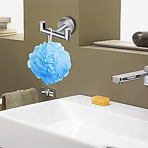 CTOHN Double Towel Hooks for Bathroom Wall Mounted, Brushed Nickel Coat Robe Clothes Towel Holder, Waterproof SUS304 Stainless Steel Double Towel Hook for Bathroom Kitchen - Silver