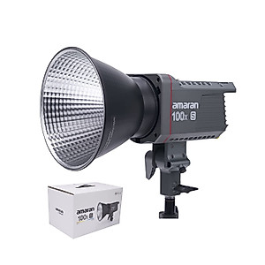 amaran 100x S Bi-Color Bowens Mount Point-Source LED Video Light,100W Output Studio Light,Bluetooth App Control 9 Built-in Lighting Effects DC/AC Power Supply Ultra Silent Fan(amaran 100xS)
