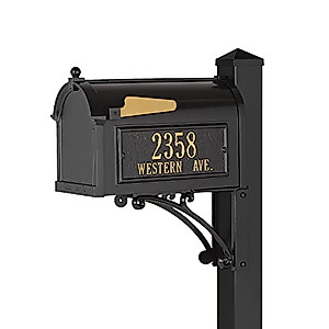 Whitehall 16308 Aluminum Superior Mailbox Package in Black