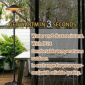DONYER POWER Electric Patio Heater DONYER POWER Electric Patio Heater Garden Heating Waterproof Outdoor&Indoor Free StandingWaterproof Outdoor&Indoor Free Standing