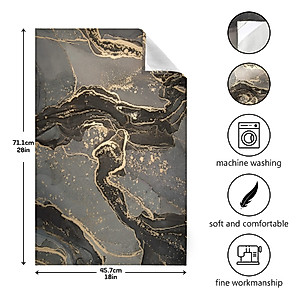 Dallonan Kitchen Towels Set of 4 Luxury Abstract Black Gray Gold Marble Polyester Soft Absorbent Dishcloths Decorative Towels for Kitchen Hand Towels, Dish Towel, Tea Towels, 28x18 Inch