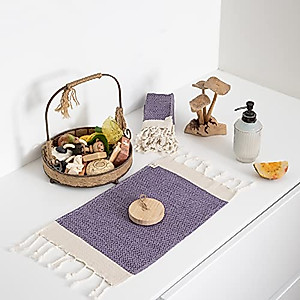 SMYRNA TURKISH COTTON Wash Cloths Pack of 6 | 100% Natural Cotton, 12"x17" | Versatile Bath Towels for Bathroom, Hotel, SPA | Soft, Absorbent, Prewashed and Quick Dry Turkish Hand Towels (Purple)