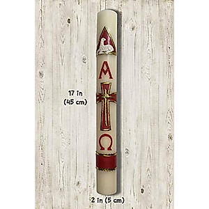 Large 18in (45cm) Easter Paschal Candle Cirio Lent Pascual Semana Santa Holy Week