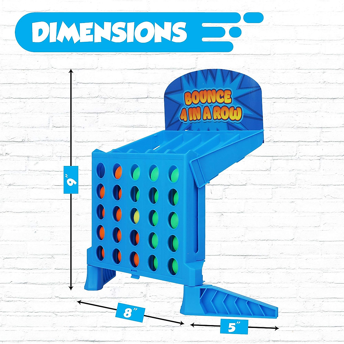 Point Games Bounce 4 in a Row - Travel Friendly Storage Case- Classic Board Games w Twist - Line Up 4 Classic Game - Strategical Thinking and Aim Practice - Portable Toys for Boys and Girls Ages 6+