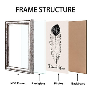 ELSKER&HOME 8 x 10 Picture Frame Set of 3, Rustic Farmhouse Distressed Retro Style Photo Frame for Wall Mounting and Tabletop,Wooden Frame for Gifts