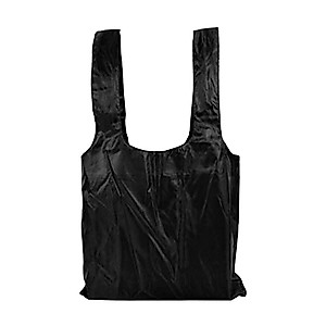 Sweda Nylon Folding Shopping Tote | Reusable Grocery Bag | Multipurpose Heavy Duty Tote | Large Capacity Eco-friendly Shopping Bag - Black