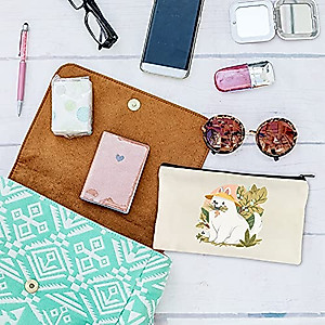 EVNEED Blank Craft DIY Canvas Bags ,8 x 5 Inch Canvas Cosmetic Bag with 10Pcs Wristband Lanyards,10 pcs 8.3x 5inch Heat Transfer Bundle Vinyl Canvas Makeup Bag Travel Pouch Pen Bag