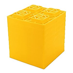 Camco Camper/RV Leveling Blocks | Features Interlocking Nested Design & Storage Bag for RV Storage and Organization | Each Leveling Block Measures 8.5" x 8.5" x 1" | 10-Pack, Design May Vary (44510)