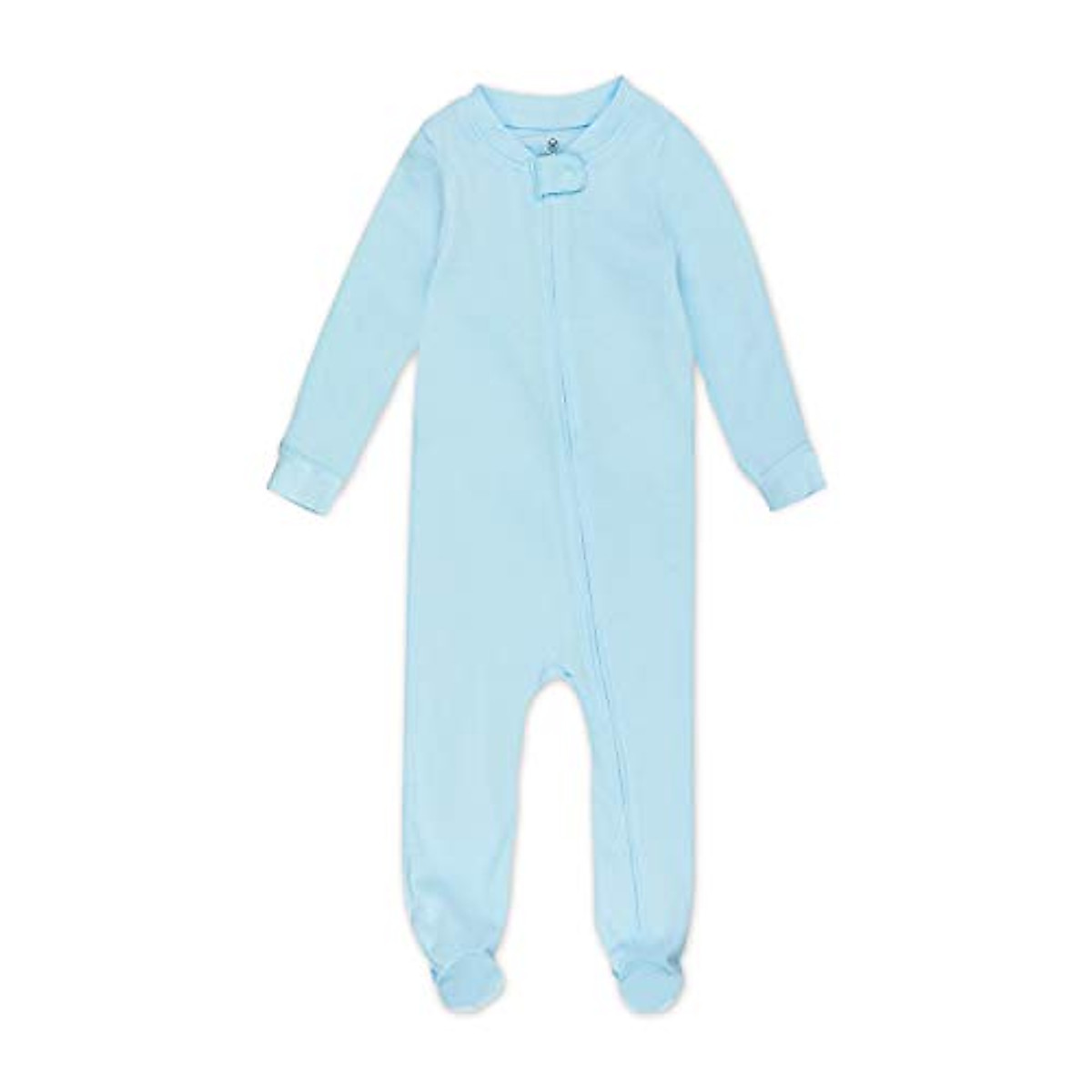 HonestBaby Non-Slip Footed Pajamas One-Piece Sleeper Jumpsuit Zip-Front 100% Organic Cotton PJs for Baby Boys (LEGACY), Watercolor World/Teal Blue, 18 Months