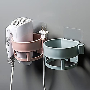 BLMIEDE Hair Dryer Holder Bathroom Hair Dryer Holder Hair Care Tools Holder Wall Mount Home Organization Must Haves (Beige, One Size)