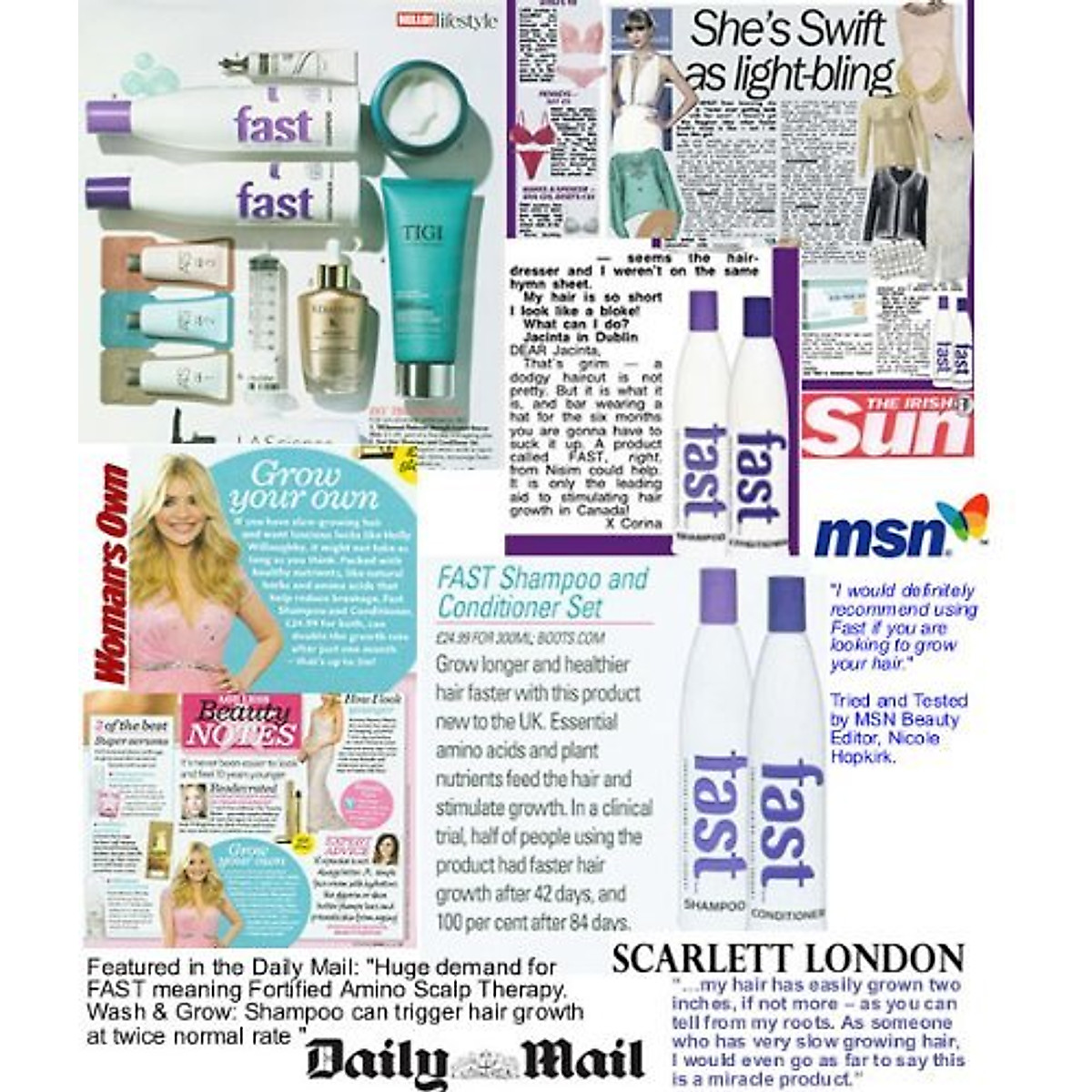 Nisim F.A.S.T. Fortified Amino Scalp Therapy Shampoo, 10 fl oz - Supports Faster Hair Growth with Essential Nutrients, Amino Acids & Proteins - Sulfate, Paraben-free