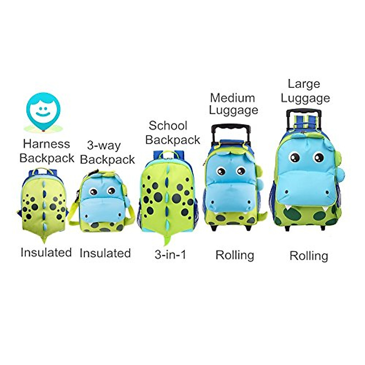 yodo Kids Insulated Toddler Backpack with Leash Safety Harness Lunch Bag