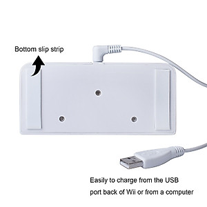 TechKen Dual Charging Station with 2 Rechargeable Batteries for Wii Controllers, Charging Dock for Wii Controllers, Wii Charger Station, Wii Charging Station